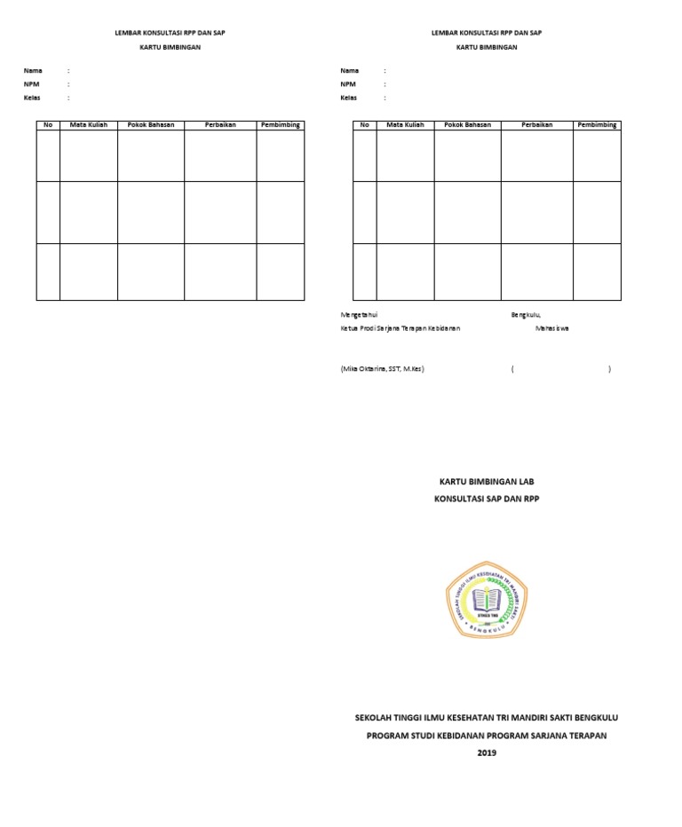 Lembar Konsultasi RPP Dan Sap | PDF | Karier & Perkembangan