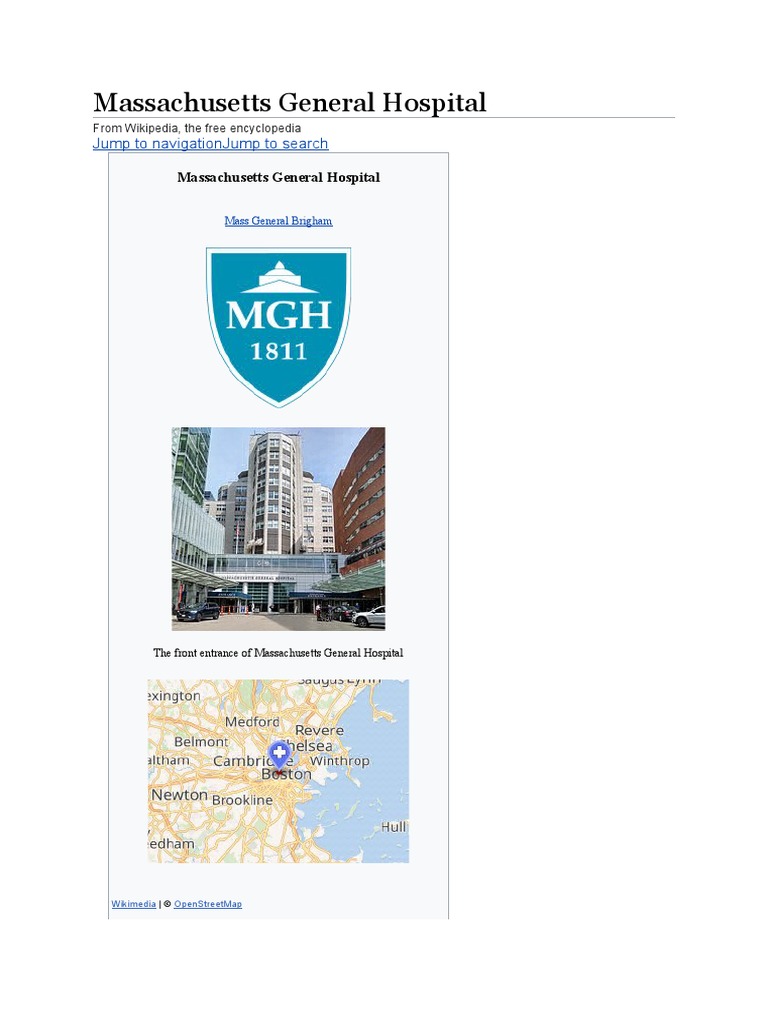 Massachusetts General Hospital | PDF | Medicine | Health Care