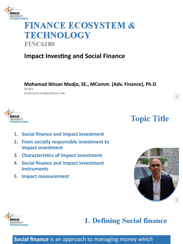 Introduction To Social Finance and Impact Investment | PDF | Loans ...