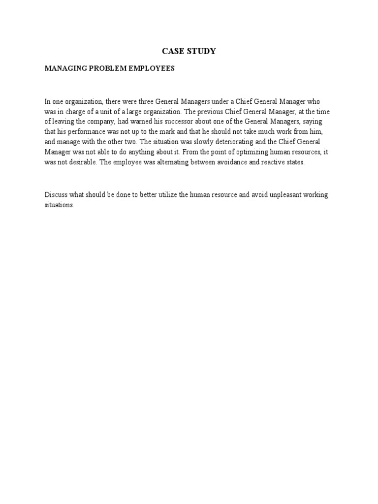 Case Study: Managing Problem Employees | PDF
