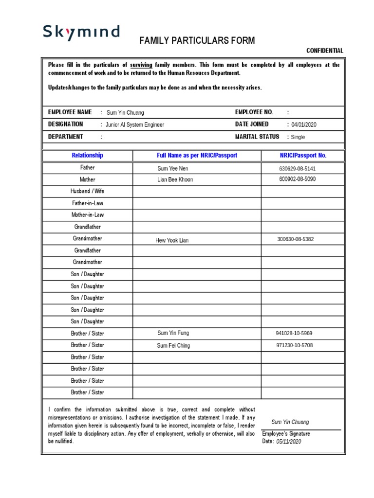 Family Particular Form | PDF | Government | Justice