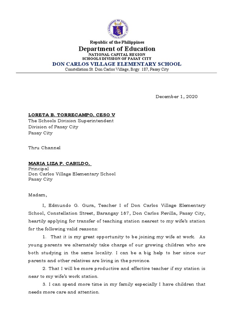 Letter of Intent To Transfer | PDF