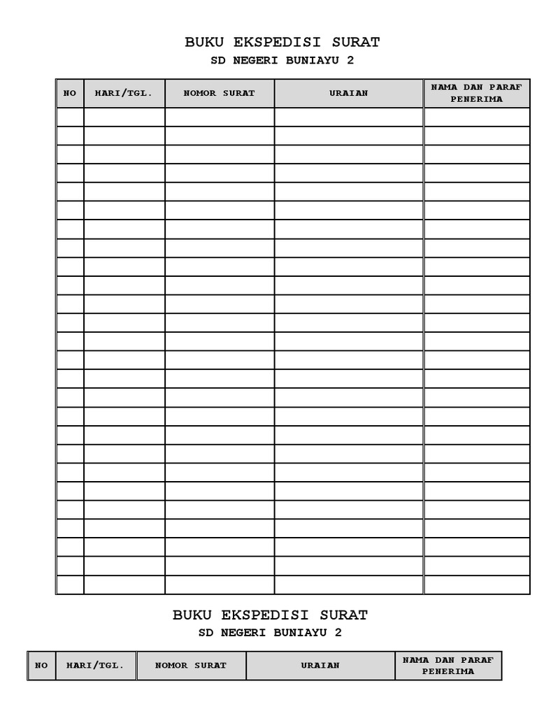 Buku Ekspedisi Surat | PDF