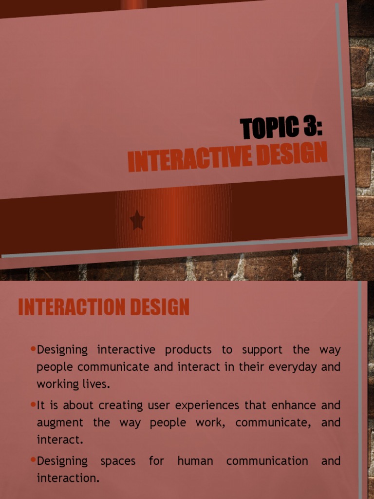 LESSON 1 - TOPIC 3 - Interaction Design | PDF | Usability | Design