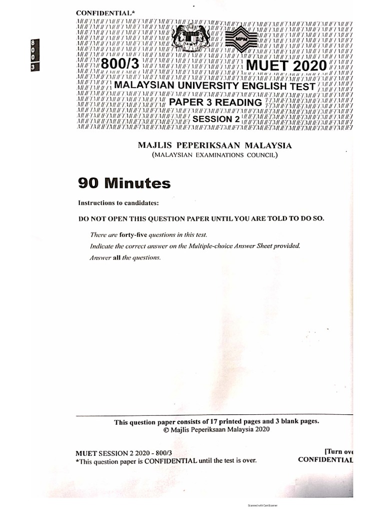 Muet Reading S2 2020 | PDF