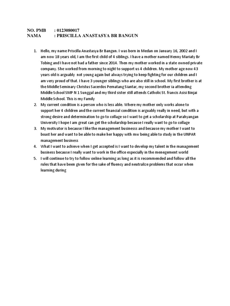 USMBK UNPAR Lembar Jawaban | PDF