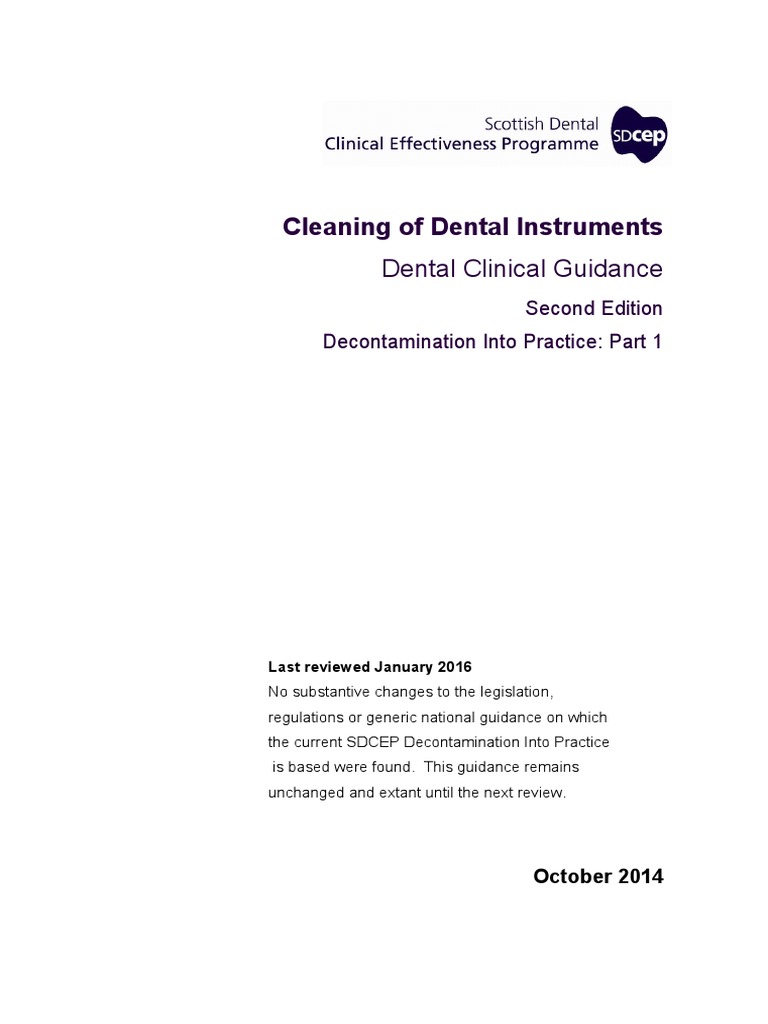 Cleaning of Dental Instruments | PDF | Hand Washing | Hygiene