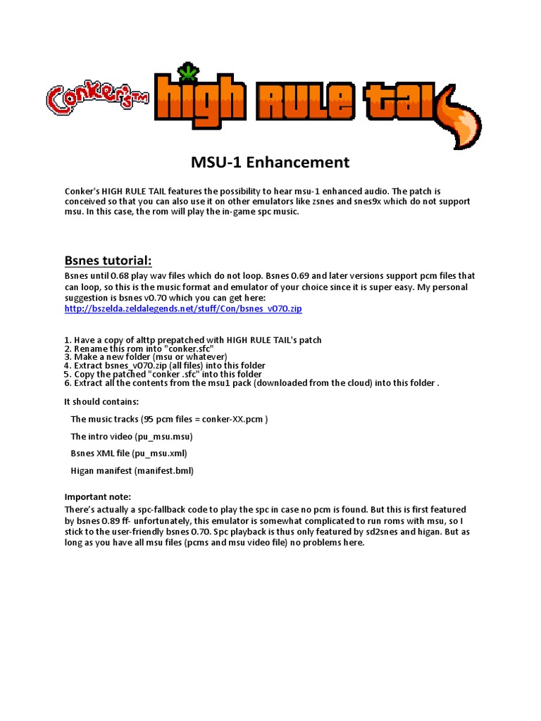 Conker Msu1 Readme | PDF | Directory (Computing) | Computer File