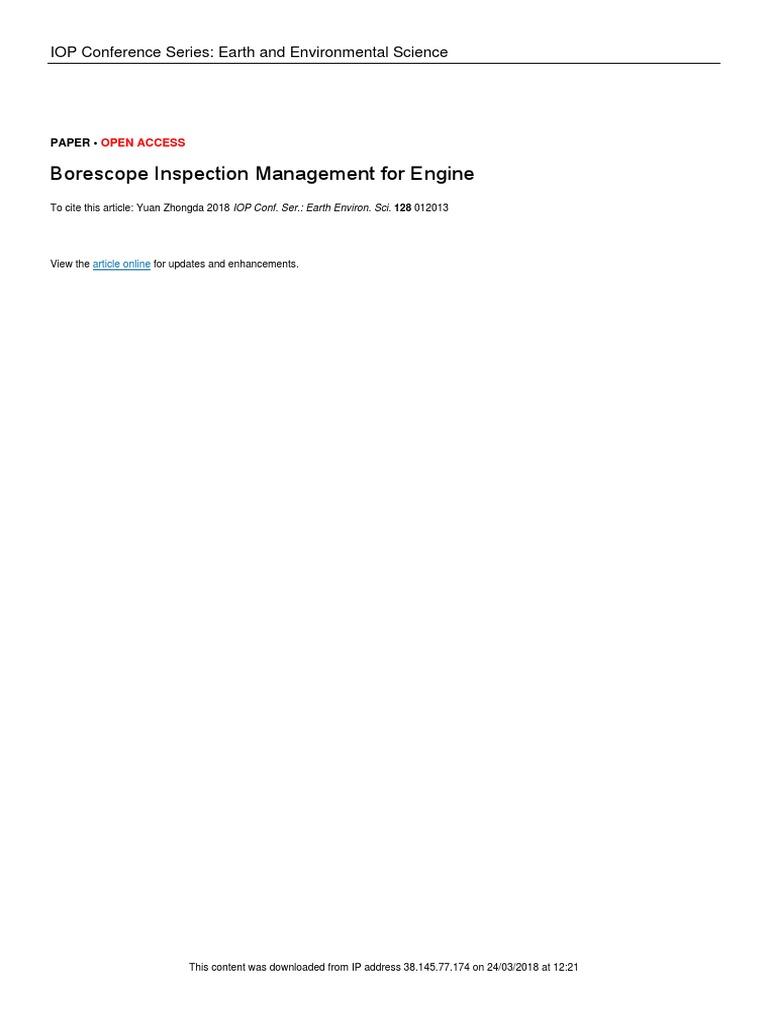 Borescope Inspection Management For Engine | PDF | Turbine Engine ...