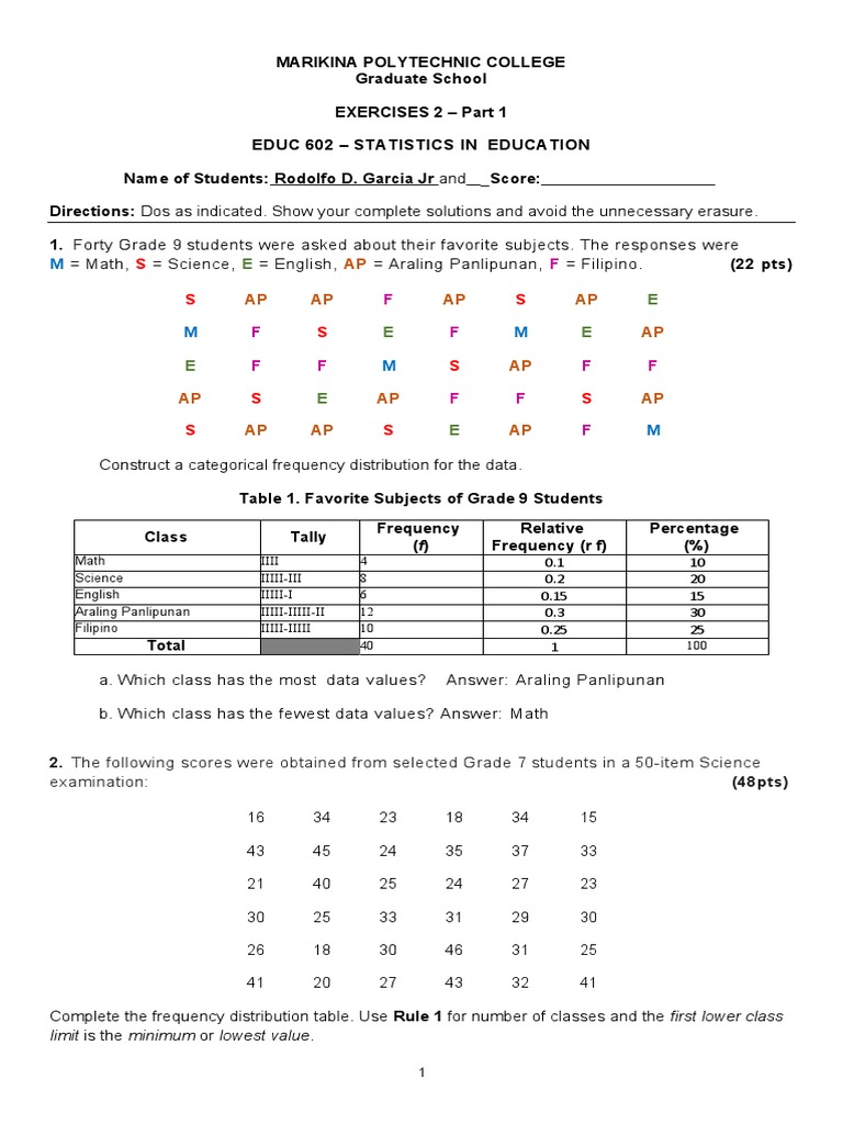 Exercise No.2 | PDF | Statistical Theory | Statistics