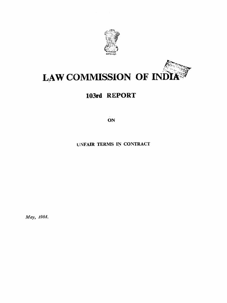 103rd Law Commission Report | PDF