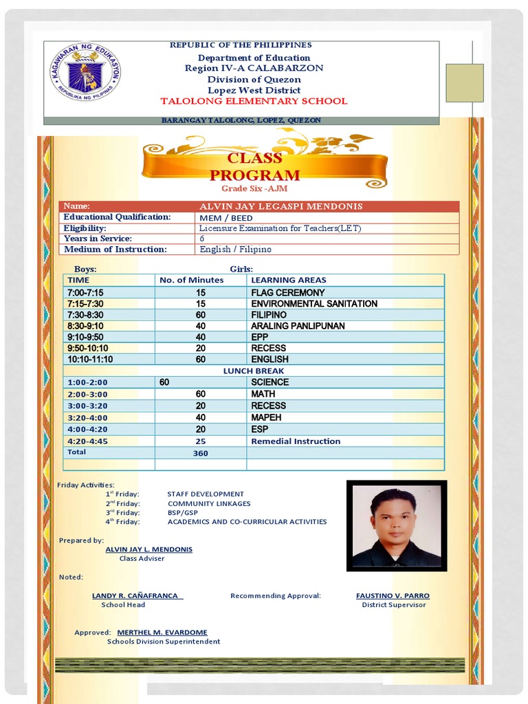 Sample Classroom Program | PDF