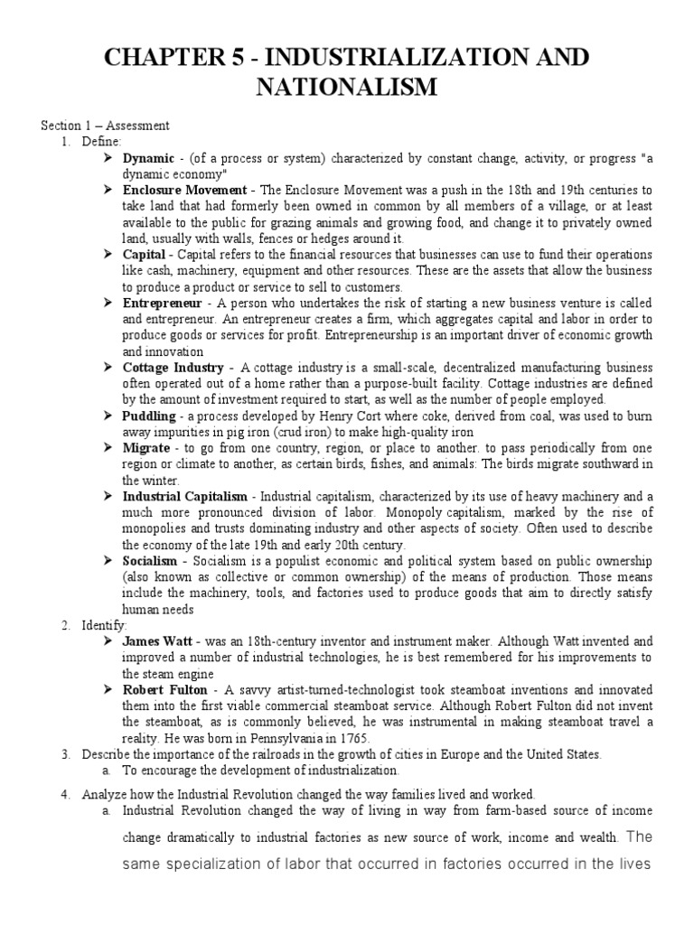 Industrialization and Nationalism Overview | PDF | Natural Selection ...