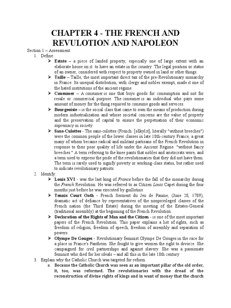 Chapter 4 - The French and Revulotion and Napoleon | PDF | Reign Of ...