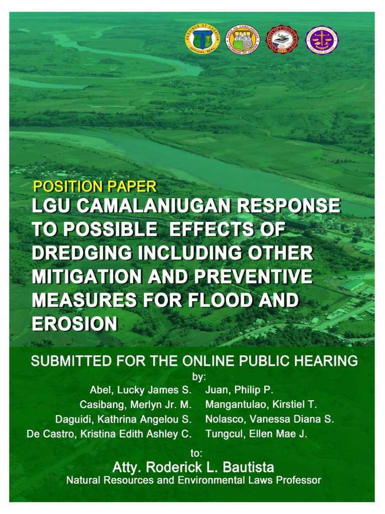 LGU CAMALANIUGAN Position Paper | PDF | Mangrove | River