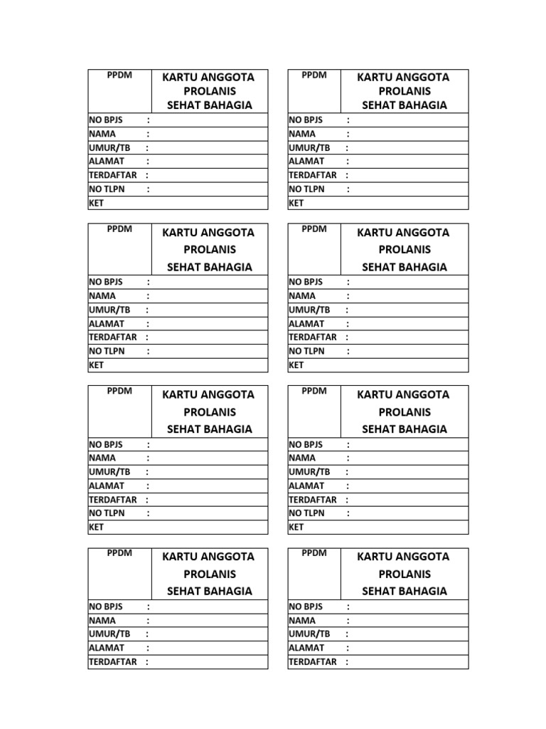 Kartu Prolanis | PDF | Ilmu Sosial | Gaya Hidup
