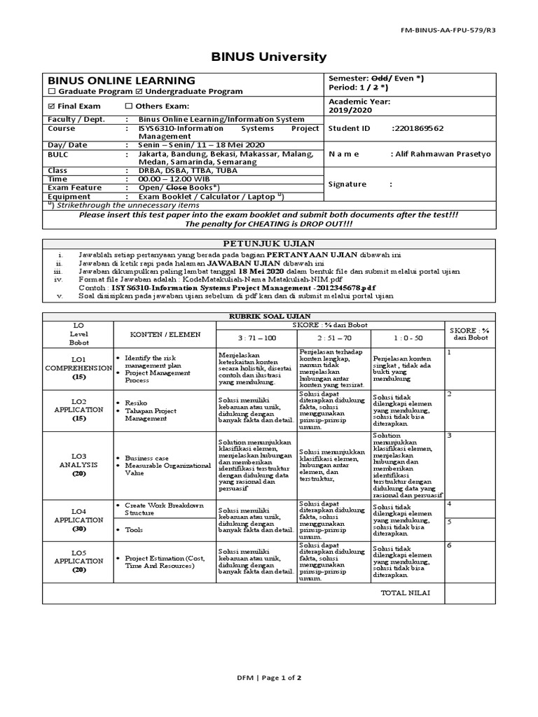 DSBA ISYS6310 InformationSystemsProjectManagement Question | PDF