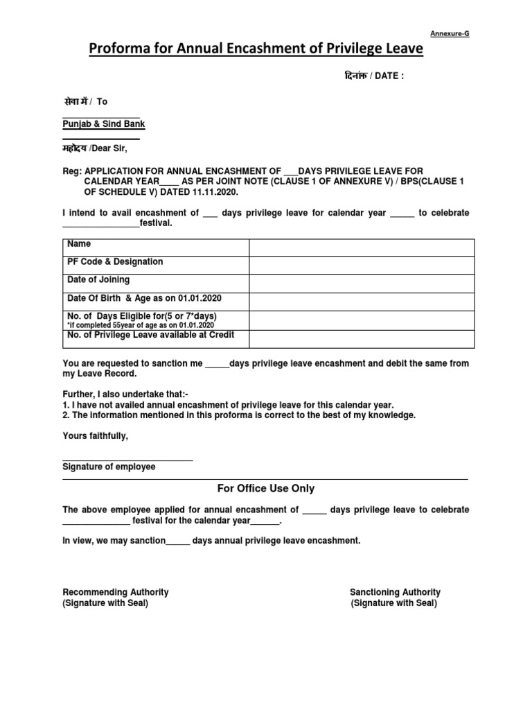 Annual Encashment of PL | PDF | Finance & Money Management