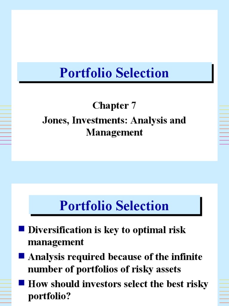 Optimal Portfolio Selection Strategies | PDF | Modern Portfolio Theory ...