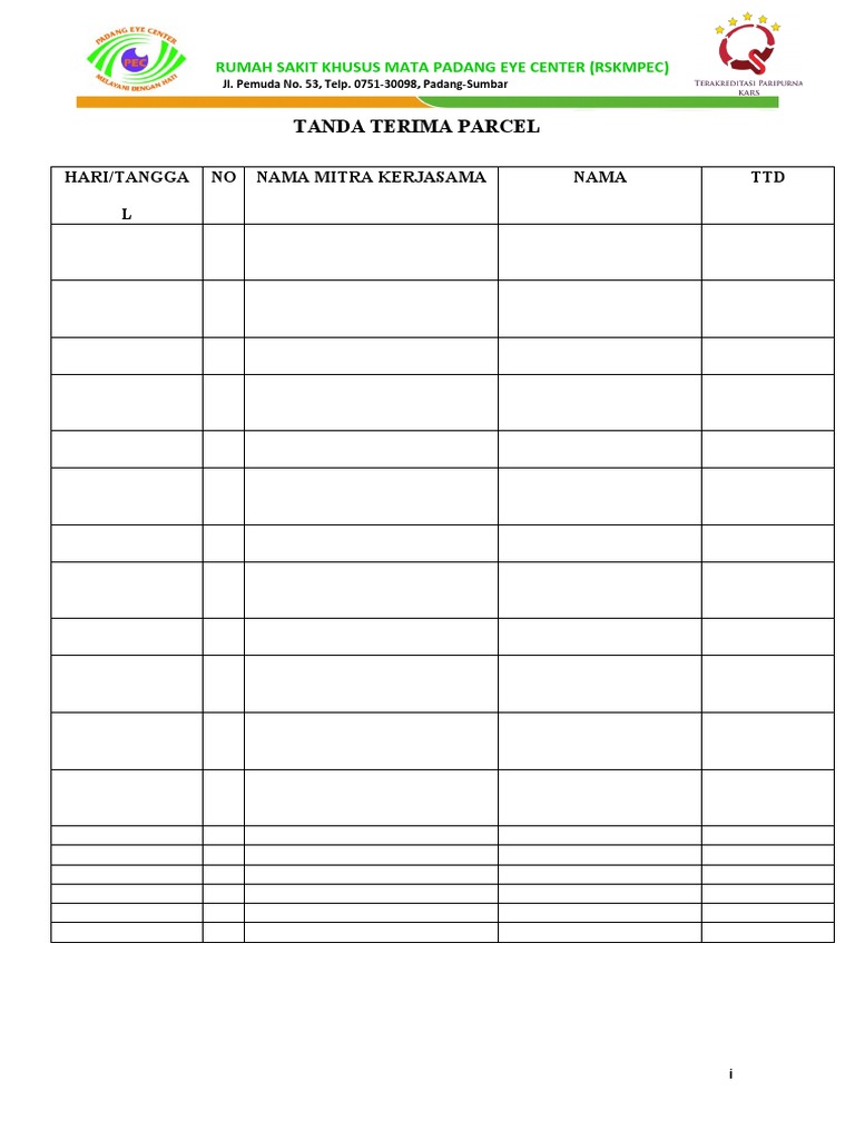 Tanda Terima Parcel | PDF