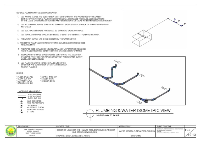General Plumbing Notes and Specification Sheet | PDF | Pipe (Fluid ...