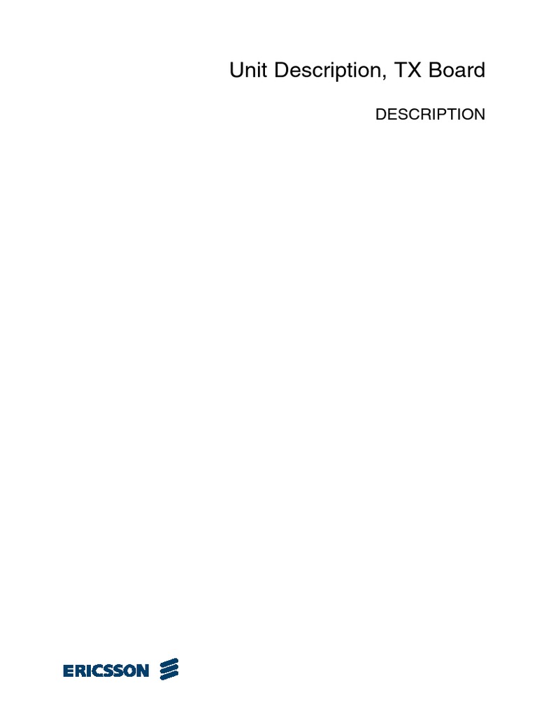 Unit Description, TX Board | PDF
