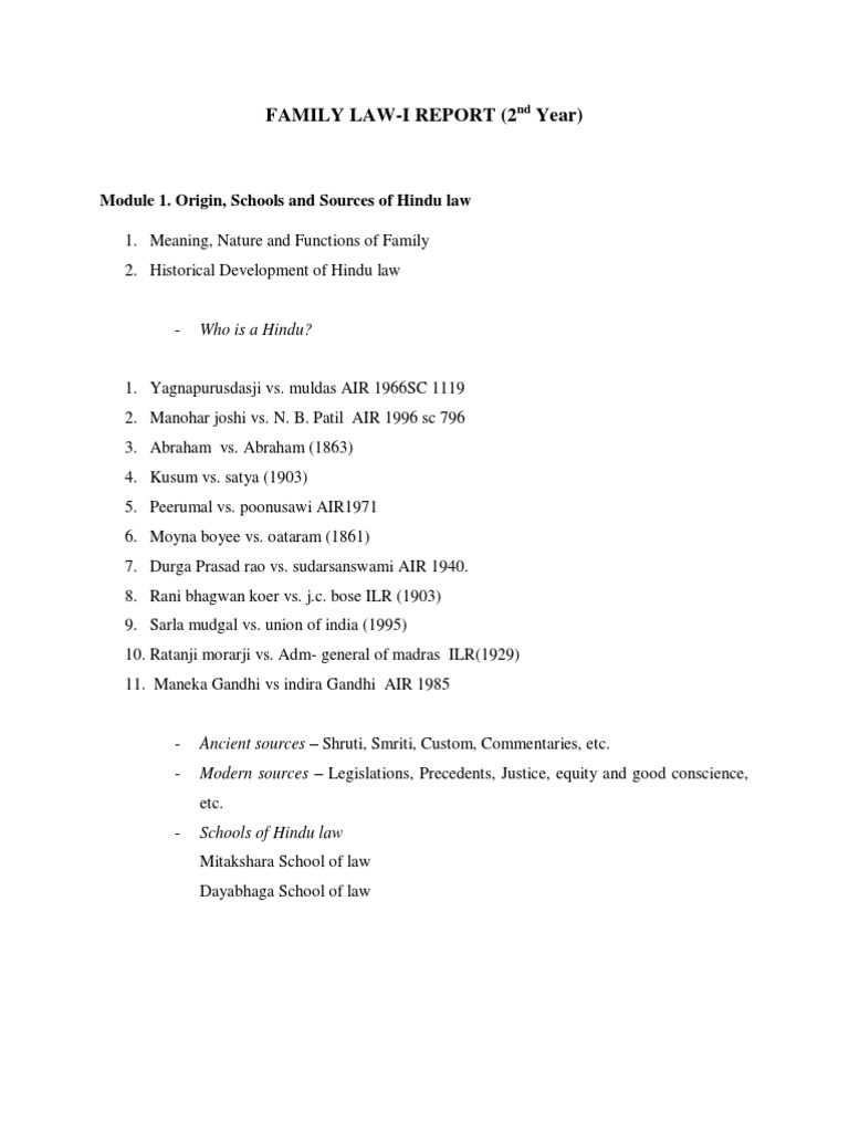 Hindu Family Law Overview | PDF | Politics | Travel