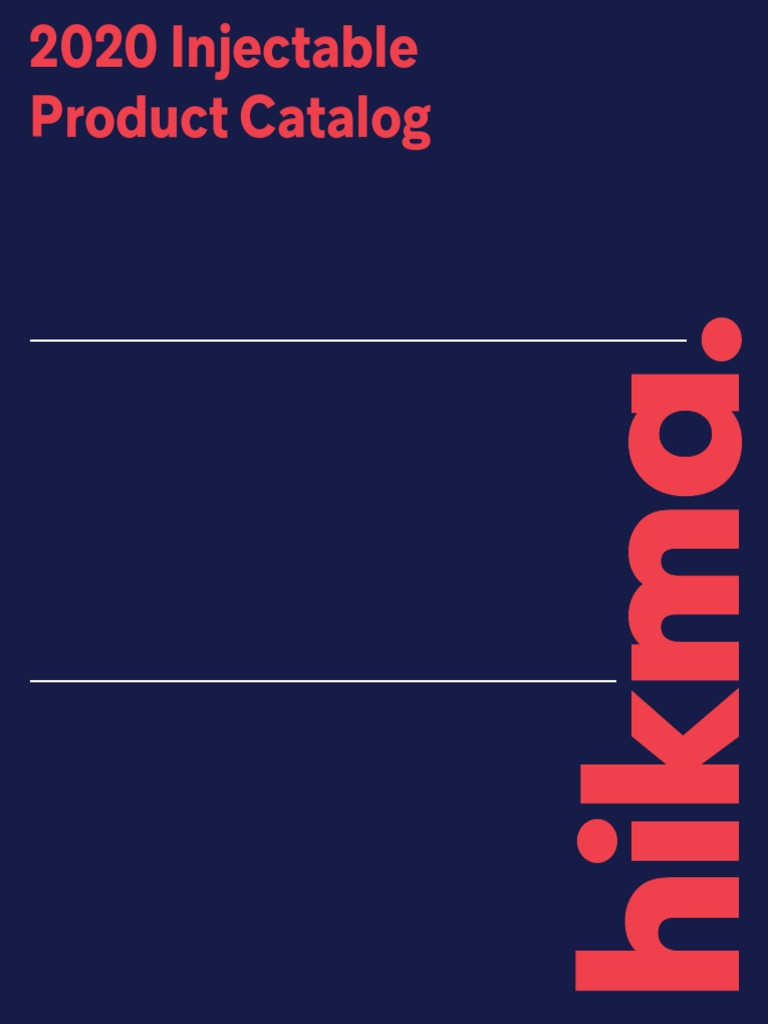 Final - Hikma Injectable 2020 Catalog | PDF | Drugs | Pharmacology