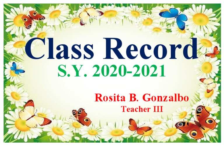 Class Record Cover | PDF