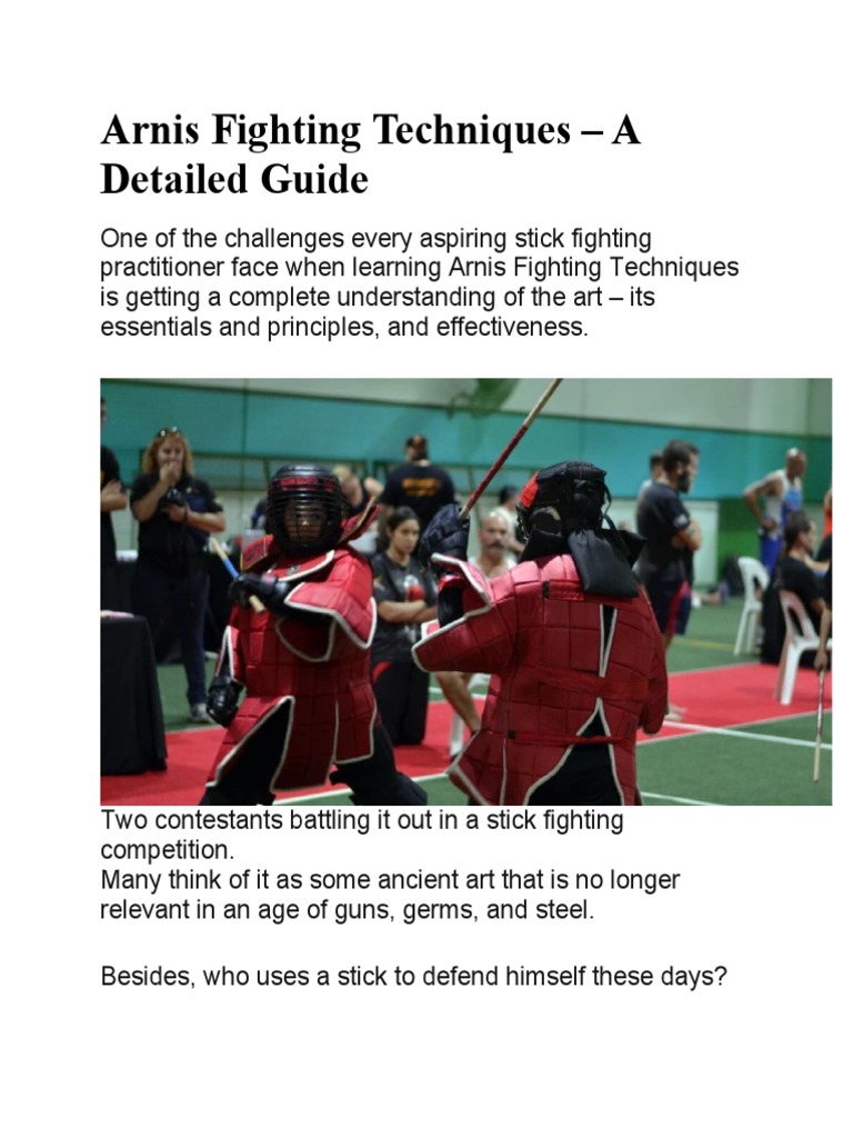 Arnis Fighting Techniques - A Detailed Guide | PDF | Grappling | Combat Sports