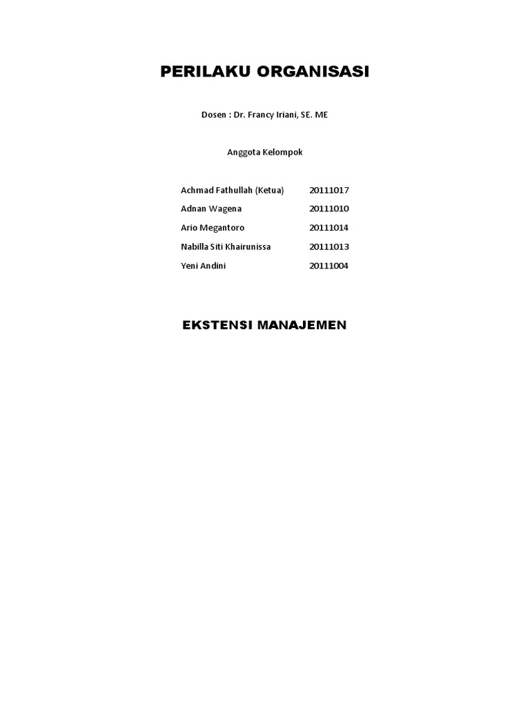 Perilaku Organisasi (Tugas Kelompok - Studi Kasus Credo J&J) | PDF | Karier & Perkembangan | Bisnis