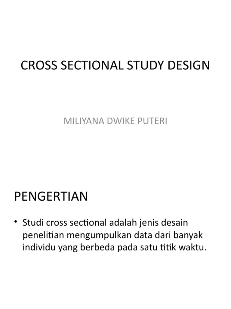 Cross Sectional Study Design | PDF