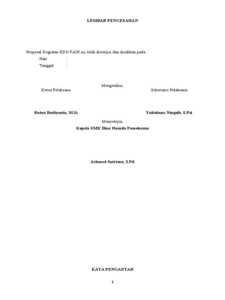 Proposal Edu Fair | PDF