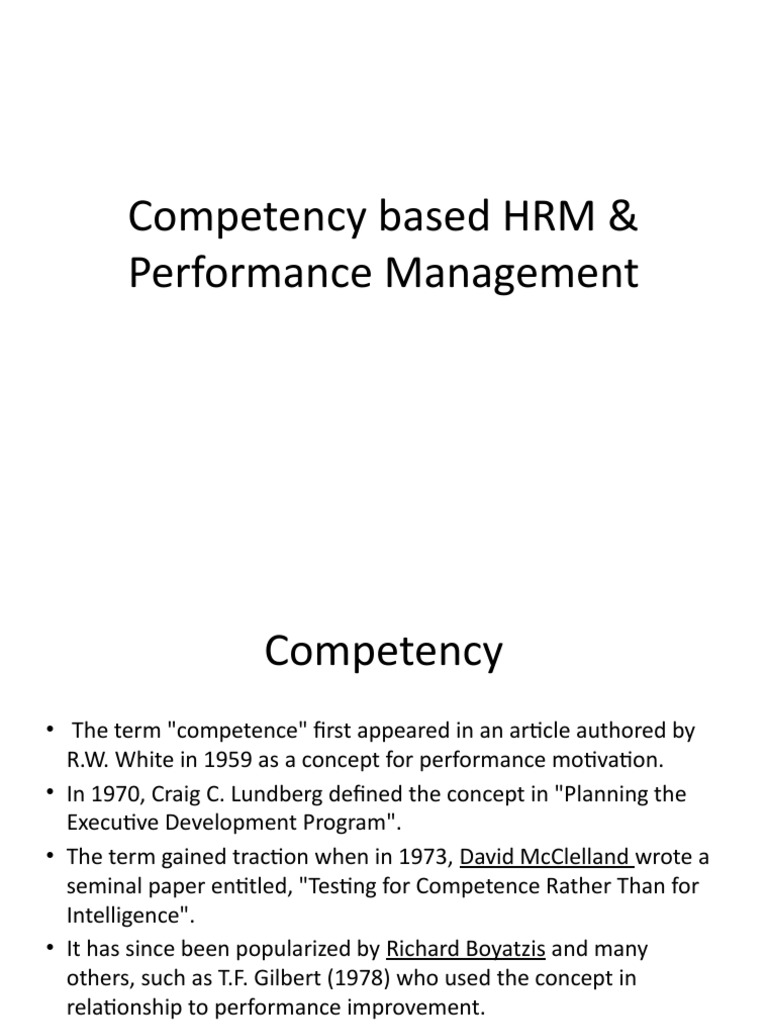 Competency Based HRM & Performance Management | PDF | Competence (Human ...
