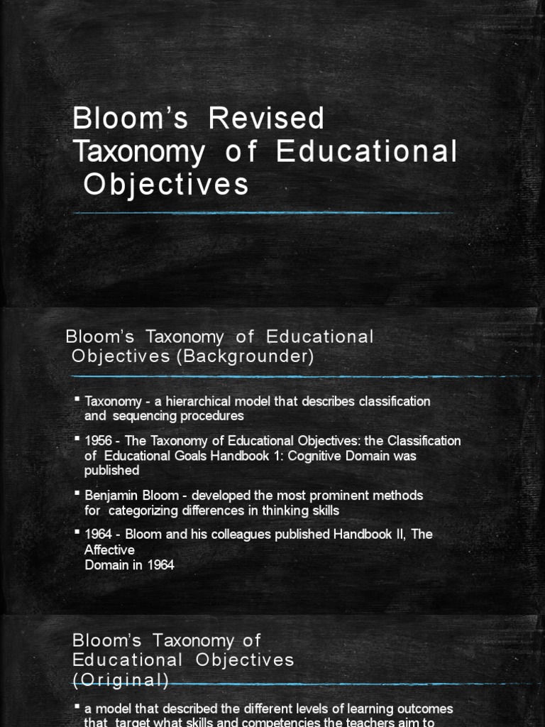 Bloom's Revised Taxonomy of Educational Objectives | PDF | Cognition ...