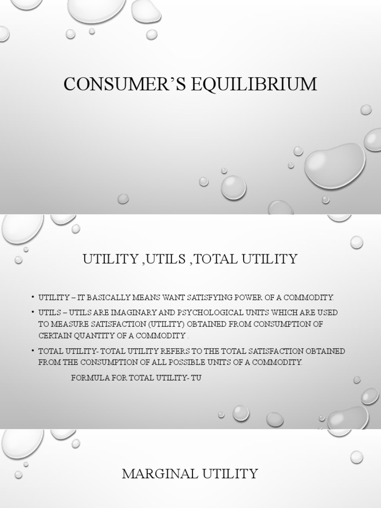Consumer's Equilibrium | PDF | Utility | Marginal Utility