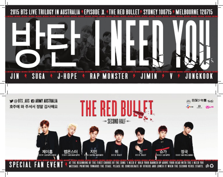 BTS Fan Banner The Red Bullet 2015 | PDF