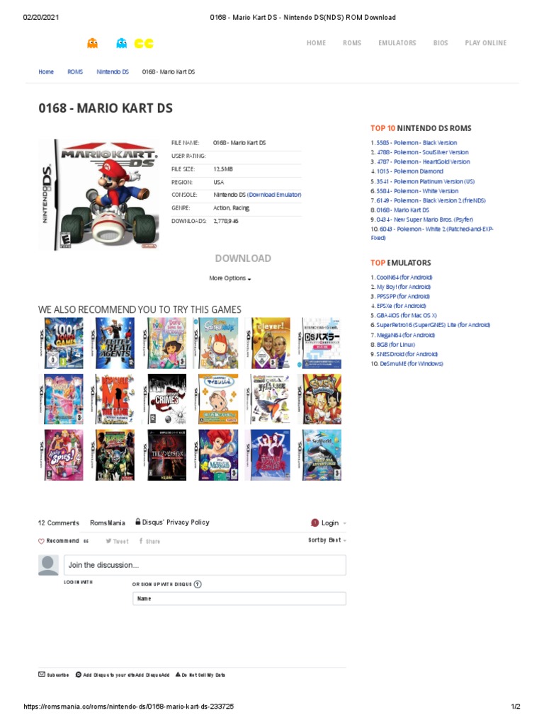 0168 - Mario Kart DS - Nintendo DS (NDS) ROM Download | PDF | Nintendo ...