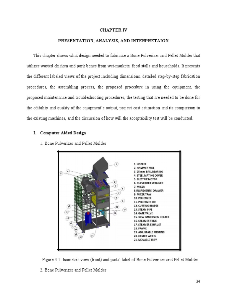 Chapter 4 Bone Pulverizer and Pellet Molder Final | PDF | Sheet Metal ...