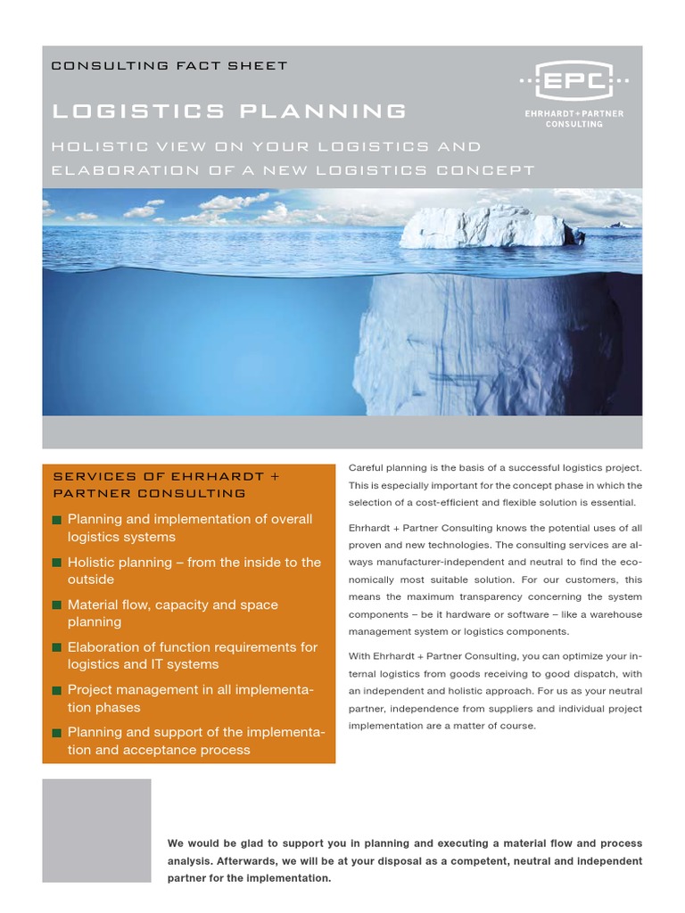 EPC-Logistics Planning Factsheet R1-0 ENU | PDF | Logistics | Warehouse