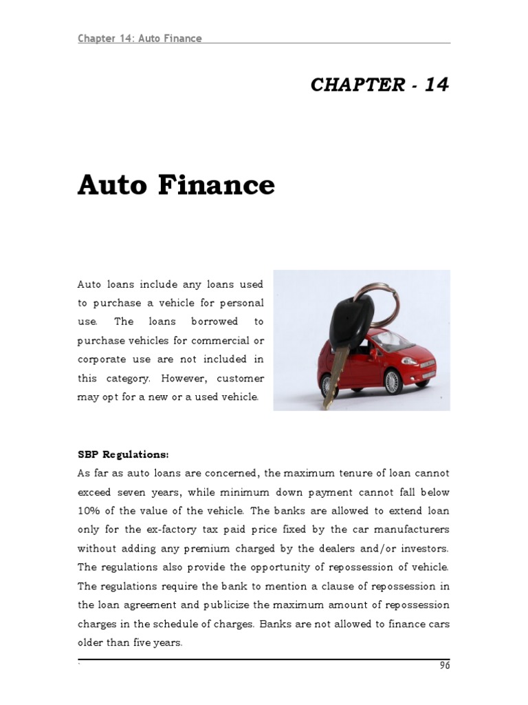 Chapter 14 Auto Finance | Download Free PDF | Repossession | Loans