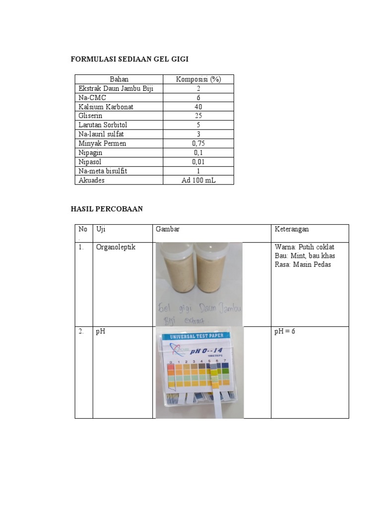 Formulasi Sediaan Gel Gigi | PDF