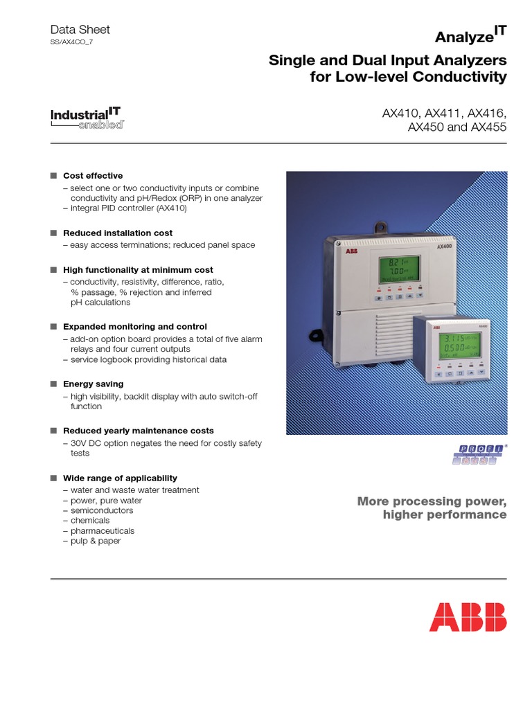 ABB AX400 Conductivity | PDF | Ph | Calibration