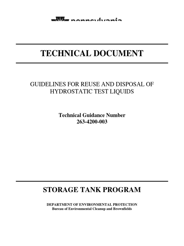 Guidelines For Reuse and Disposal of Hydrostatic Test Liquids Draft ...