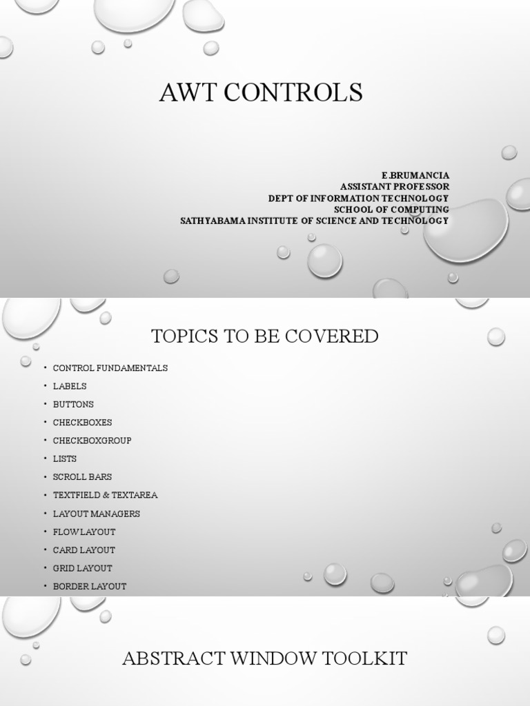 Awt Controls Pdf Object Oriented Programming Computer Programming