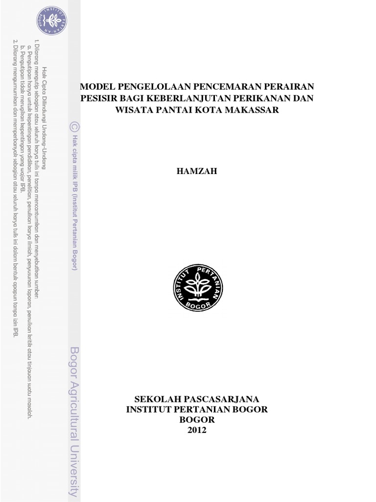 Disertasi Model Pengelolaan Pencemaran Untuk Isata Perikanan 2012 | PDF ...