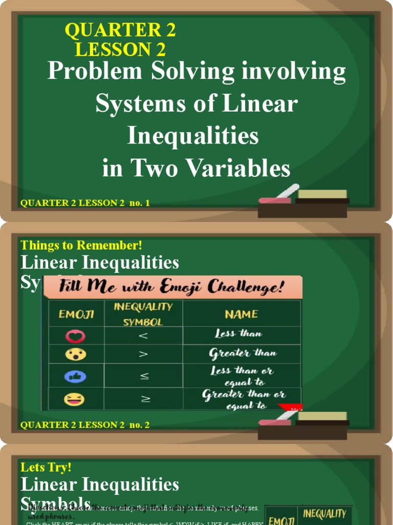 Q2-Problem Solving Involving Linear Inequality in Two Variables | PDF ...