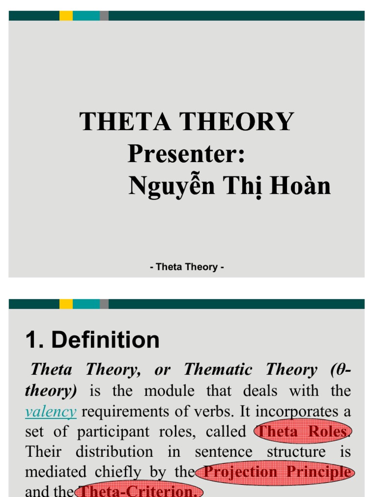 THETA THEORY1 | Subject (Grammar) | Phrase