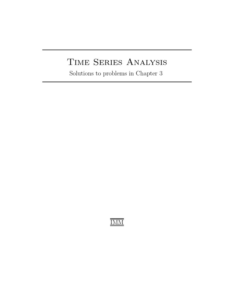 Time Series Analysis: Solutions To Problems in Chapter 3 | PDF | Errors And Residuals | Bias Of ...