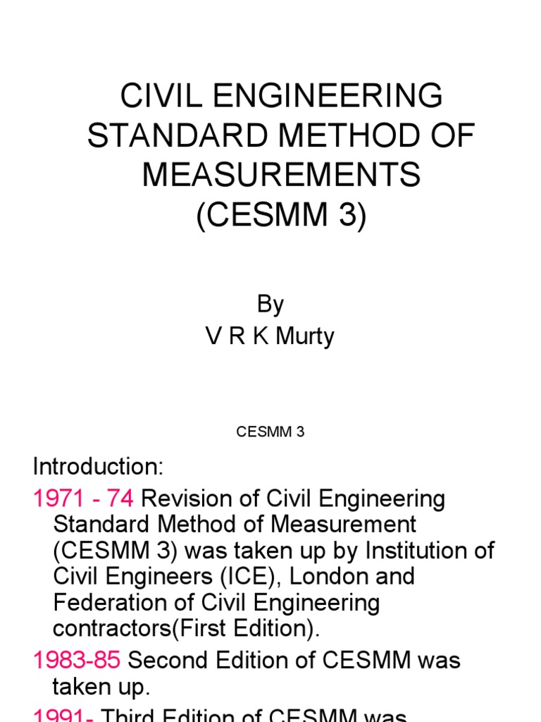 Civil Engineering Standard Method of Measurements | PDF | Civil ...